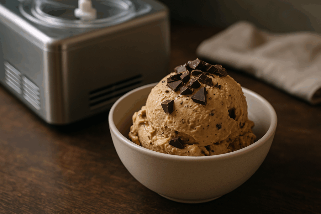 Kaffe-chokoladeis opskrift med ismaskine - cremet & nem